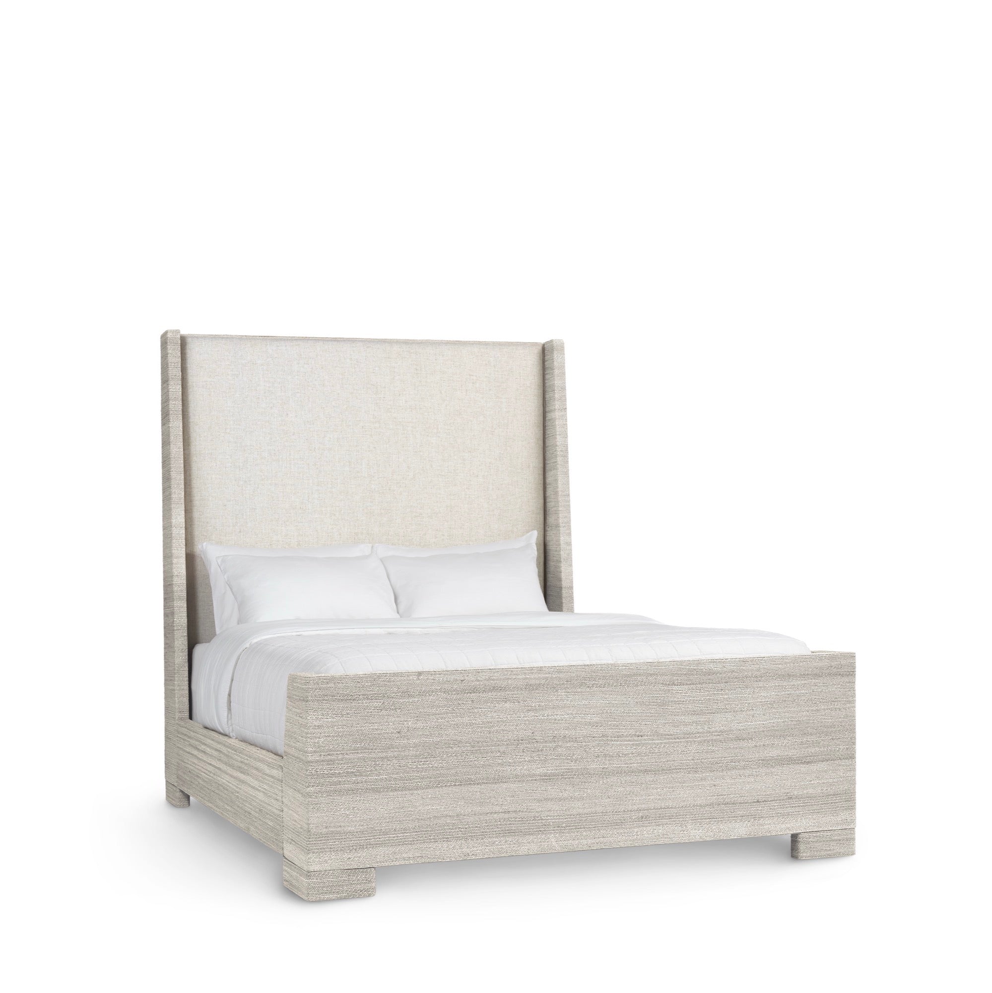 Woodside Sleigh Bed Queen White Sand – Eunice Taylor
