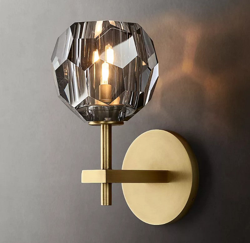 Crystal Wall Light - Smoked Glass – Eunice Taylor